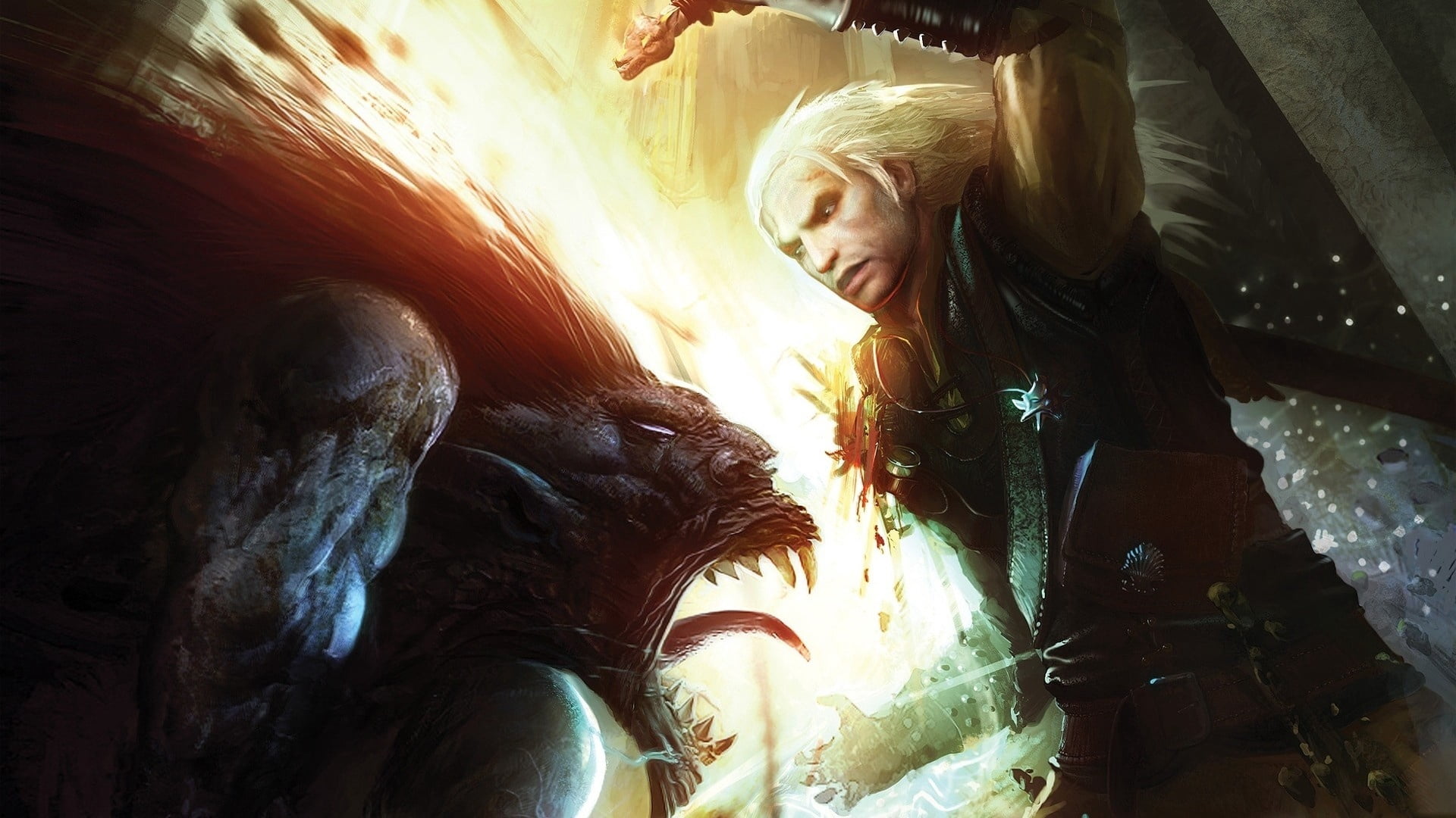 The Witcher Striga illustration monster scream blonde tongue 2k ...