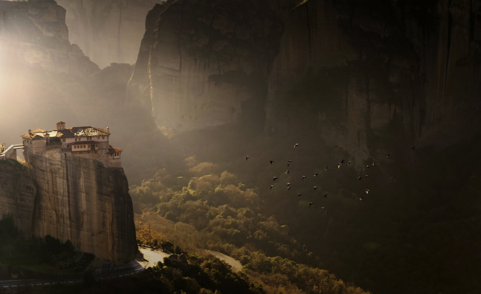meteora greece monastery landscape nature mountain rock 2k 4k 5k ...